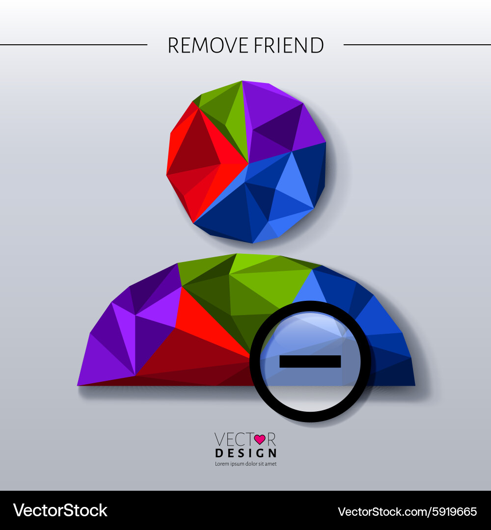 Remove friend - social icon in polygon style Vector Image