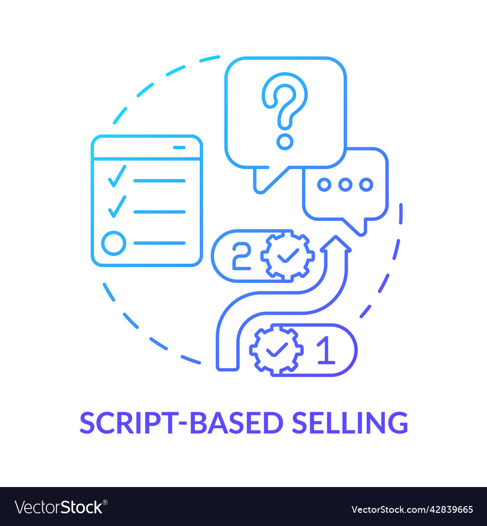 Script-based selling blue gradient concept icon Vector Image
