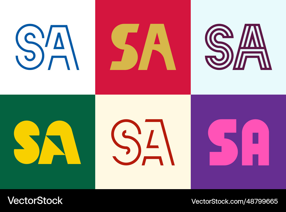 Set of letter sa logos Royalty Free Vector Image