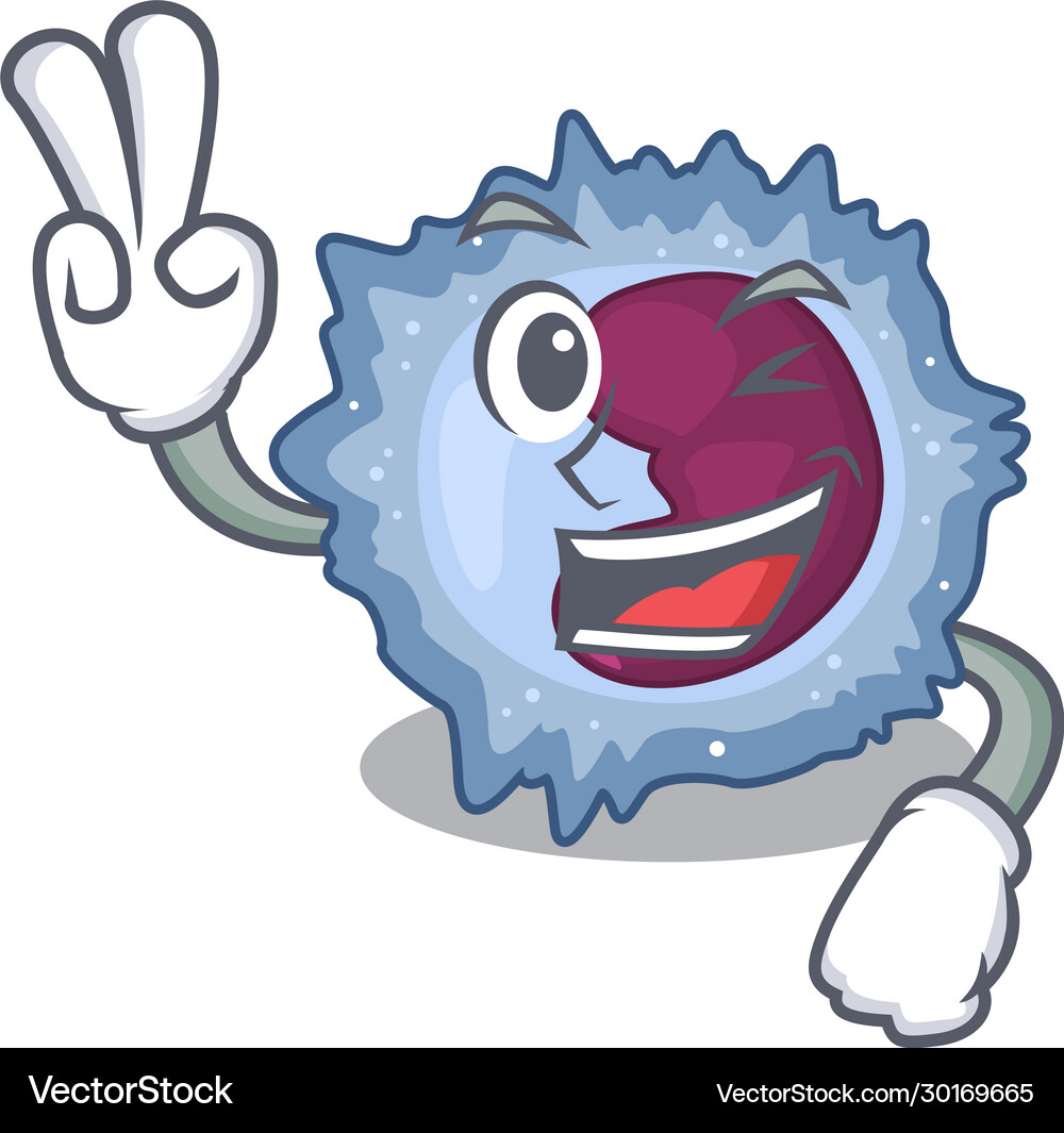 Smiley mascot monocyte cell cartoon character Vector Image