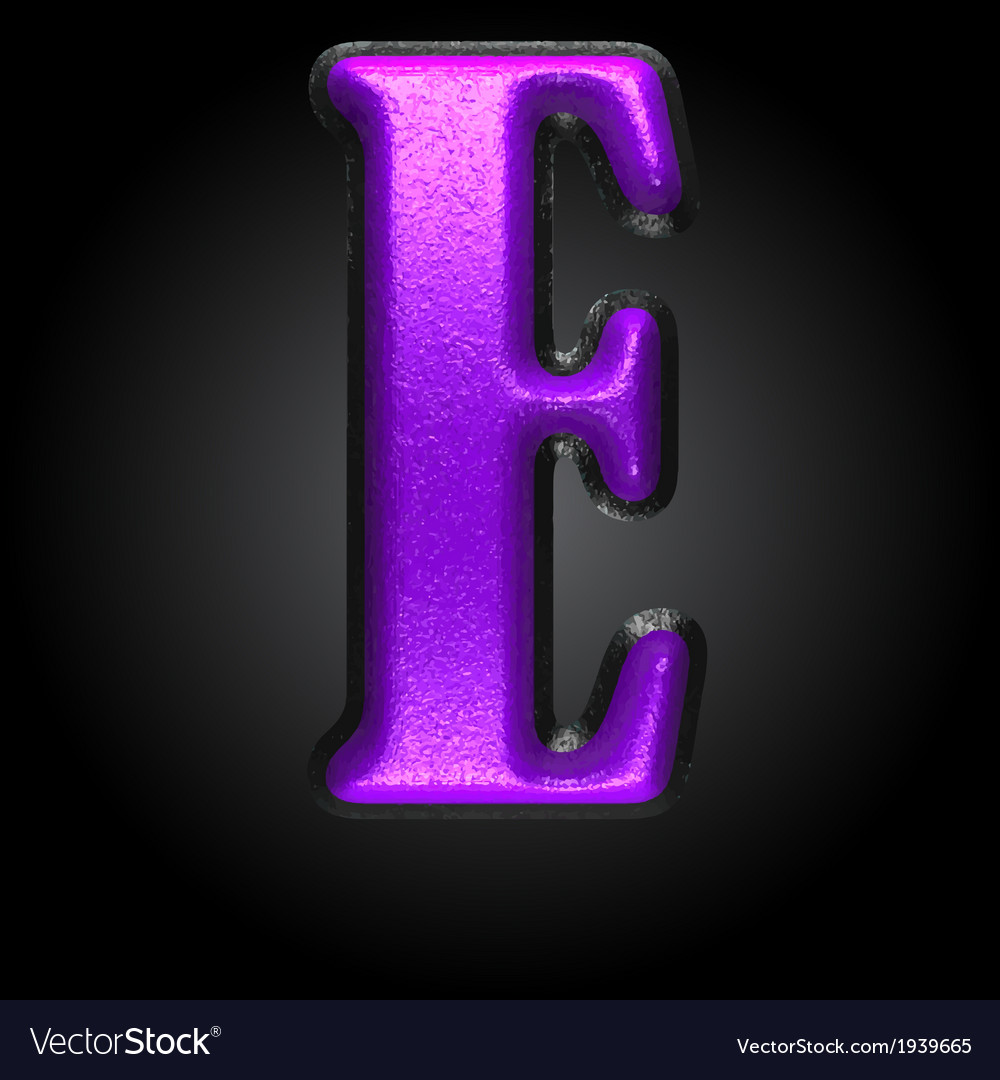 Violet plastic figure e Royalty Free Vector Image