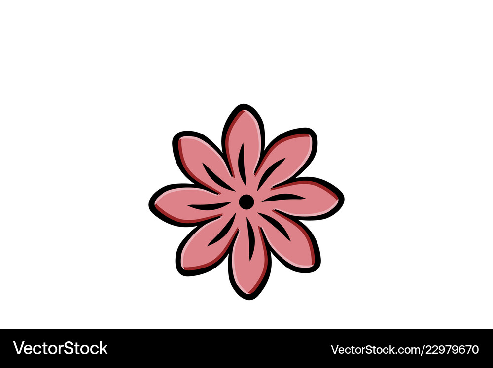Abstract mono line flower logo designs Royalty Free Vector