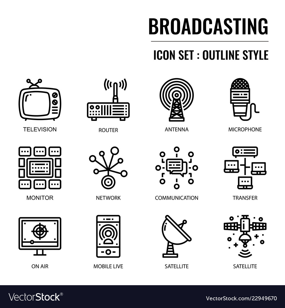 Broadcasting Royalty Free Vector Image - VectorStock