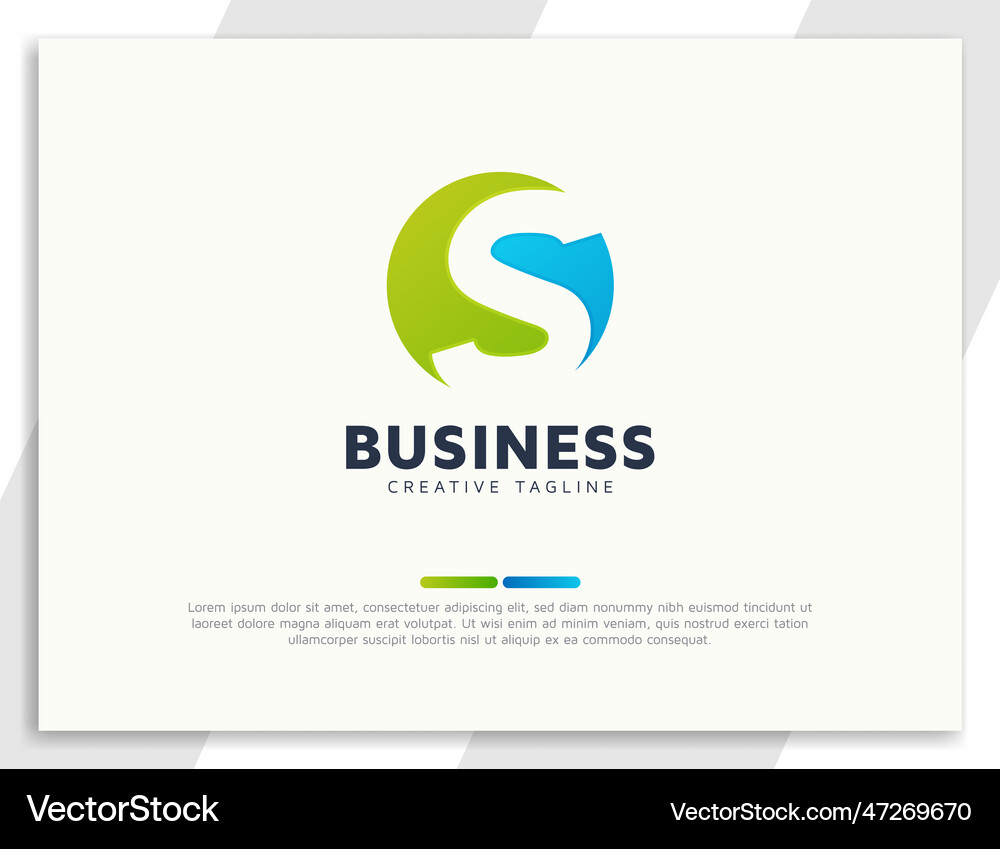 Circle letter s business logo design Royalty Free Vector