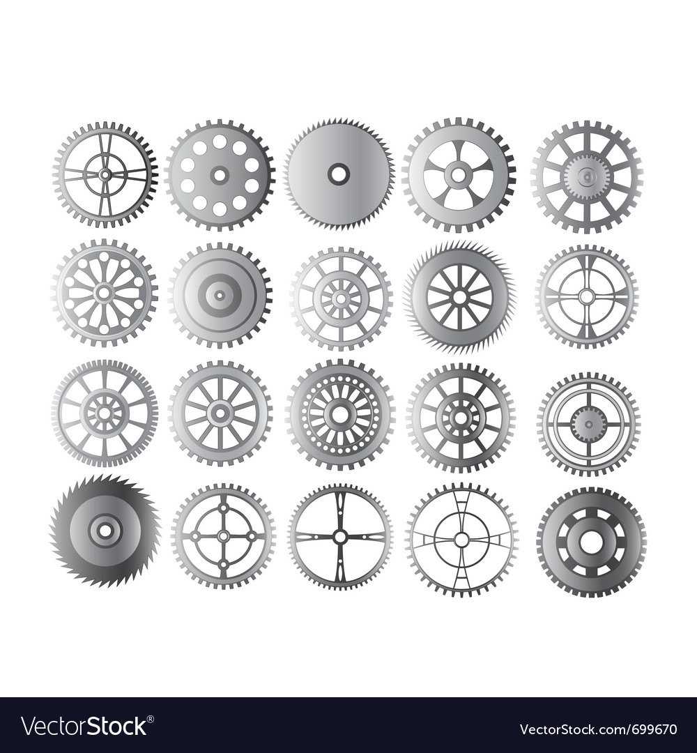 Gears collection Royalty Free Vector Image - VectorStock