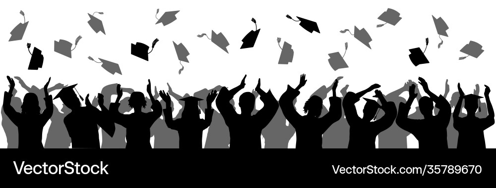 Graduation at university college crowd Royalty Free Vector