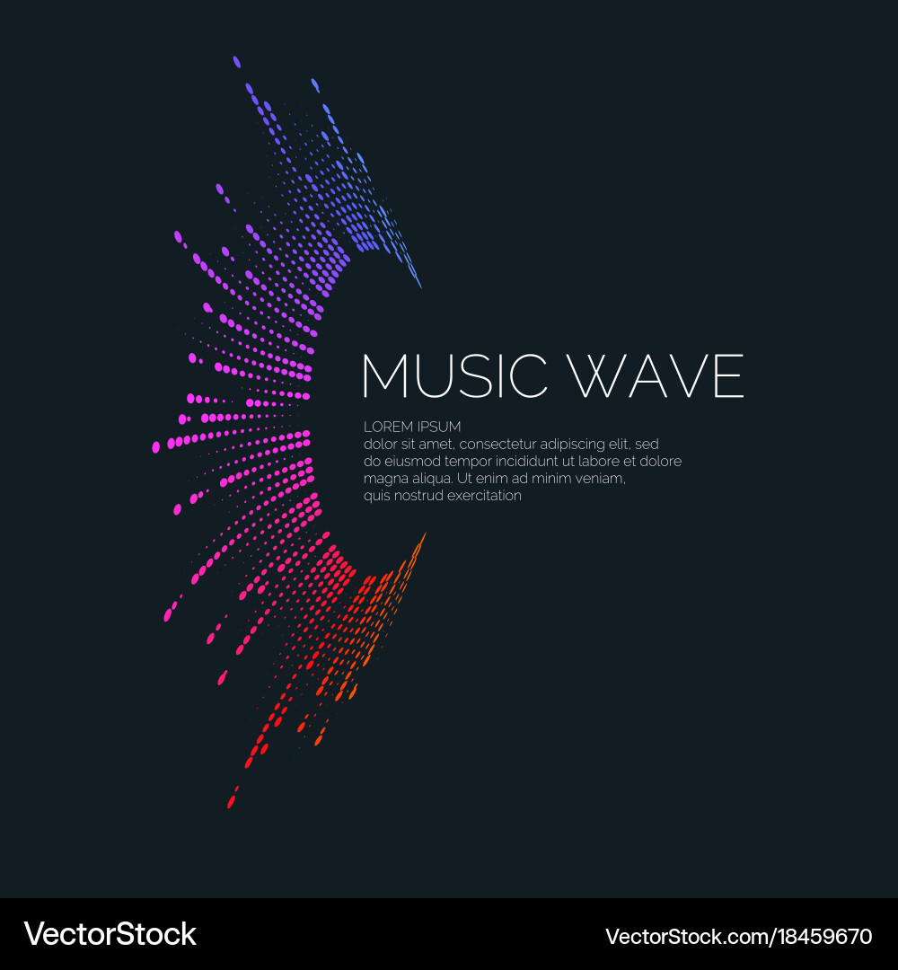 Music wave in form of Royalty Free Vector Image