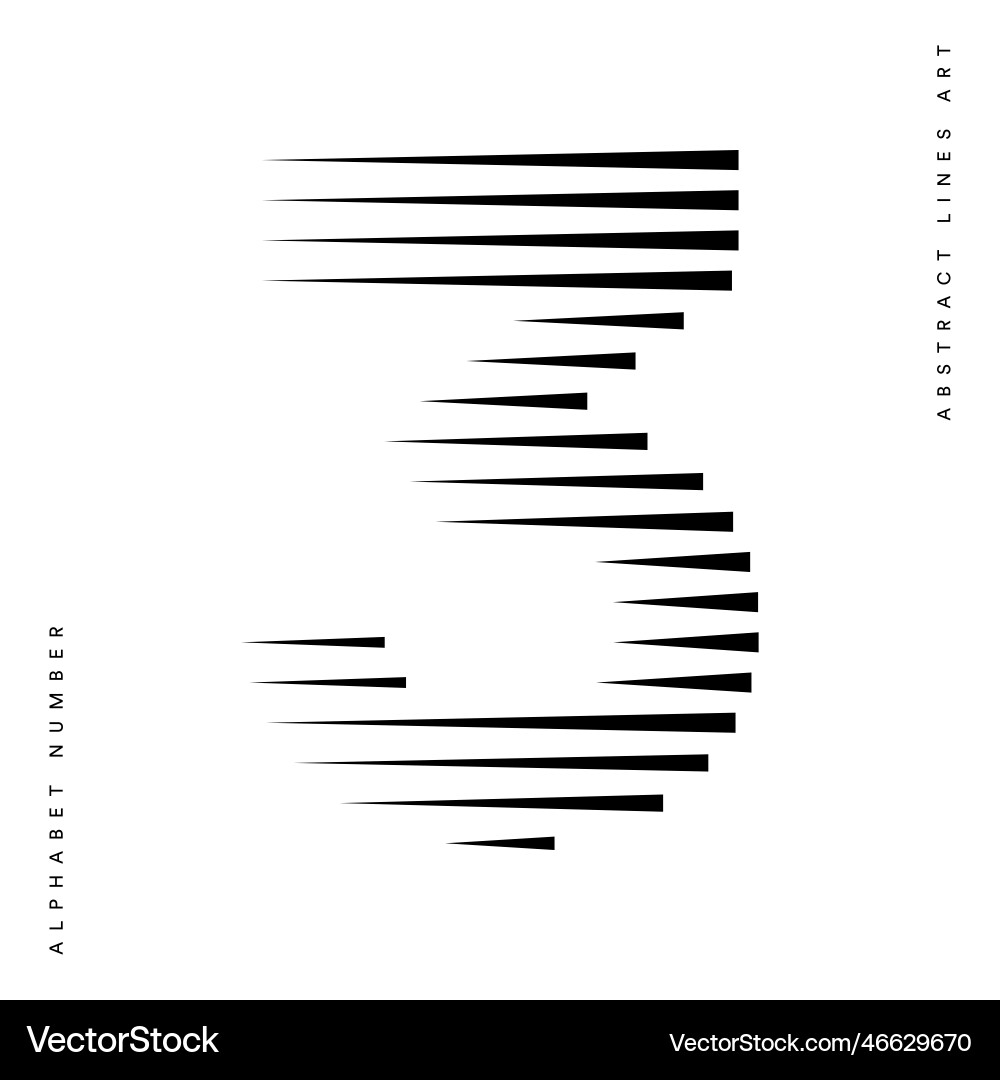 Number three 3 logo speed lines abstract modern Vector Image