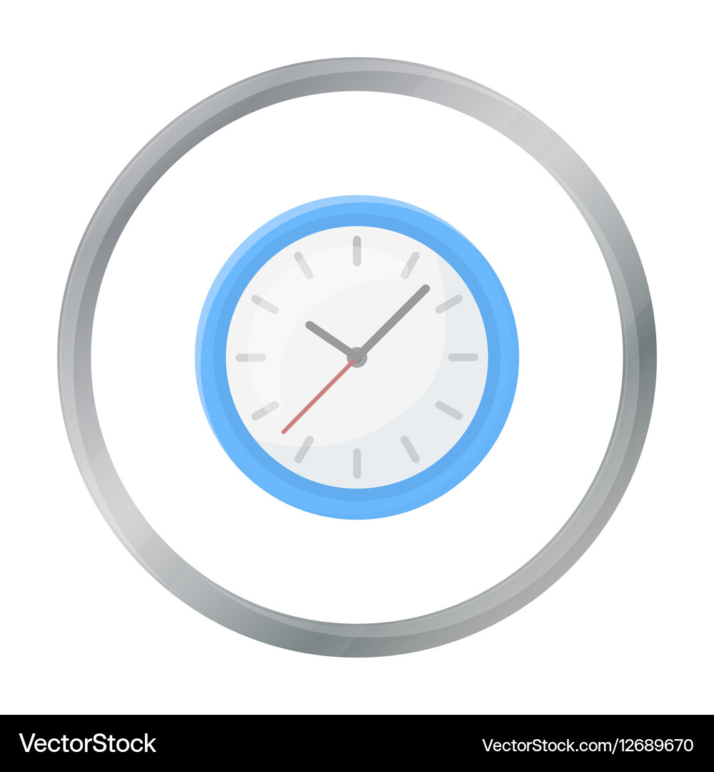 Office clock icon in cartoon style isolated Vector Image