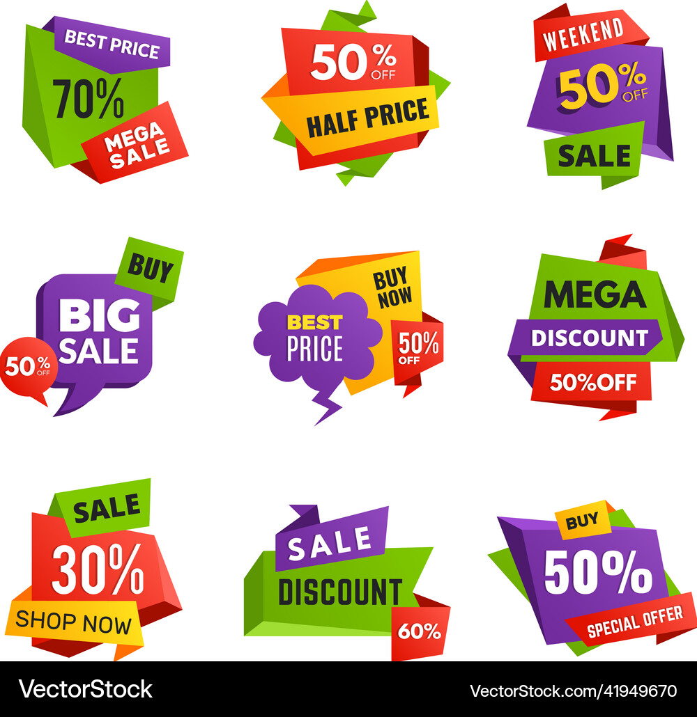Special offer tags discount ads banners best Vector Image