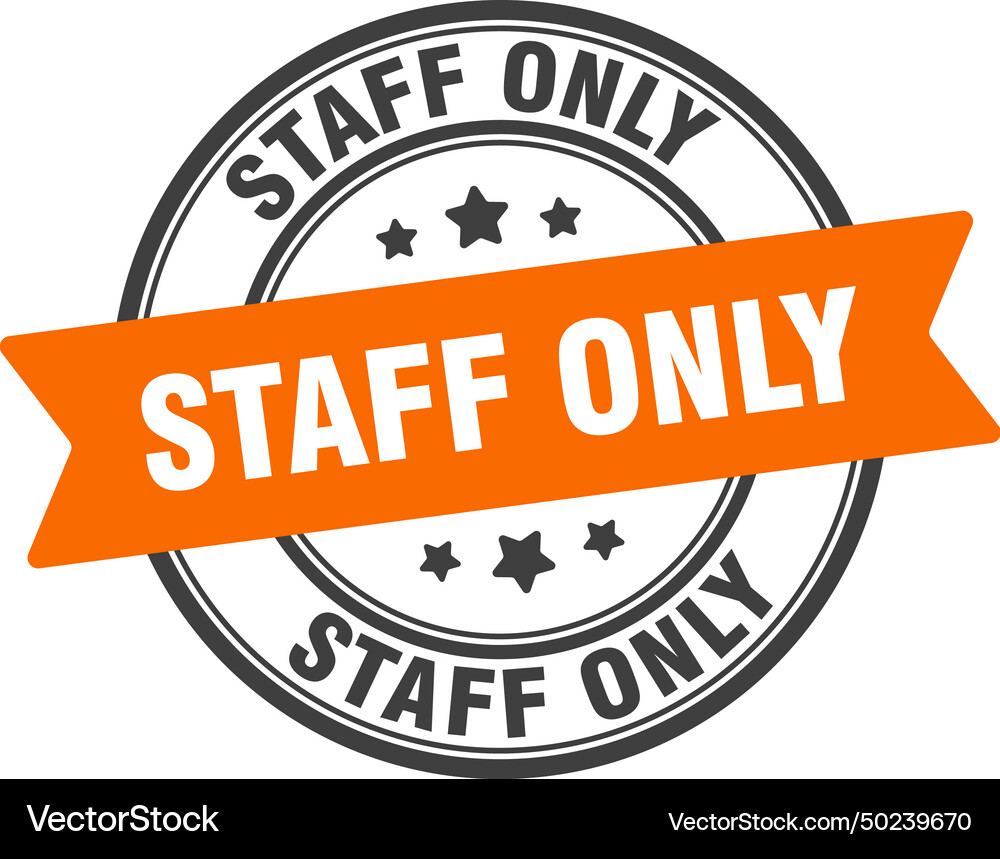 Staff only stamp label on transparent Royalty Free Vector