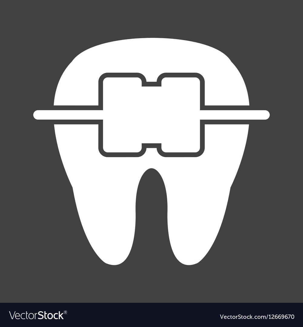 Tooth With Braces Royalty Free Vector Image Vectorstock