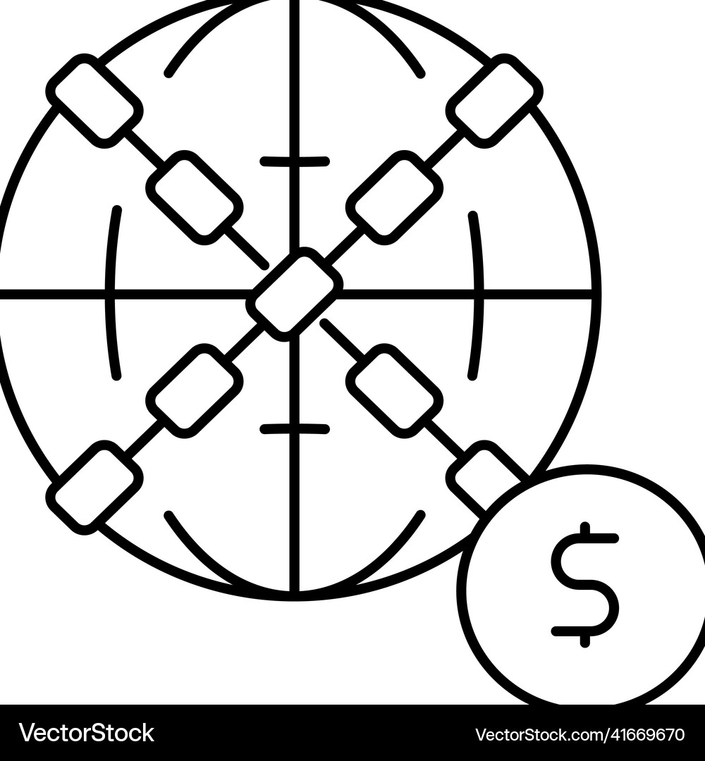 World financial crisis line icon Royalty Free Vector Image
