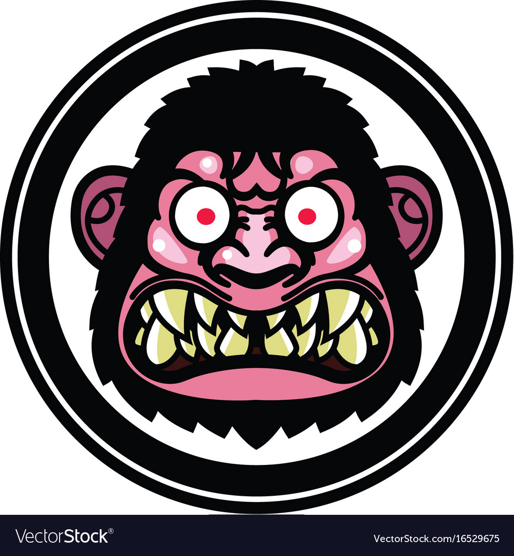 Angry monkey head Royalty Free Vector Image - VectorStock
