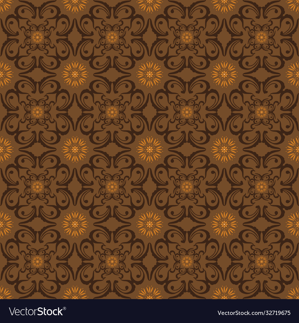 Beautiful flower pattern on central java batik Vector Image