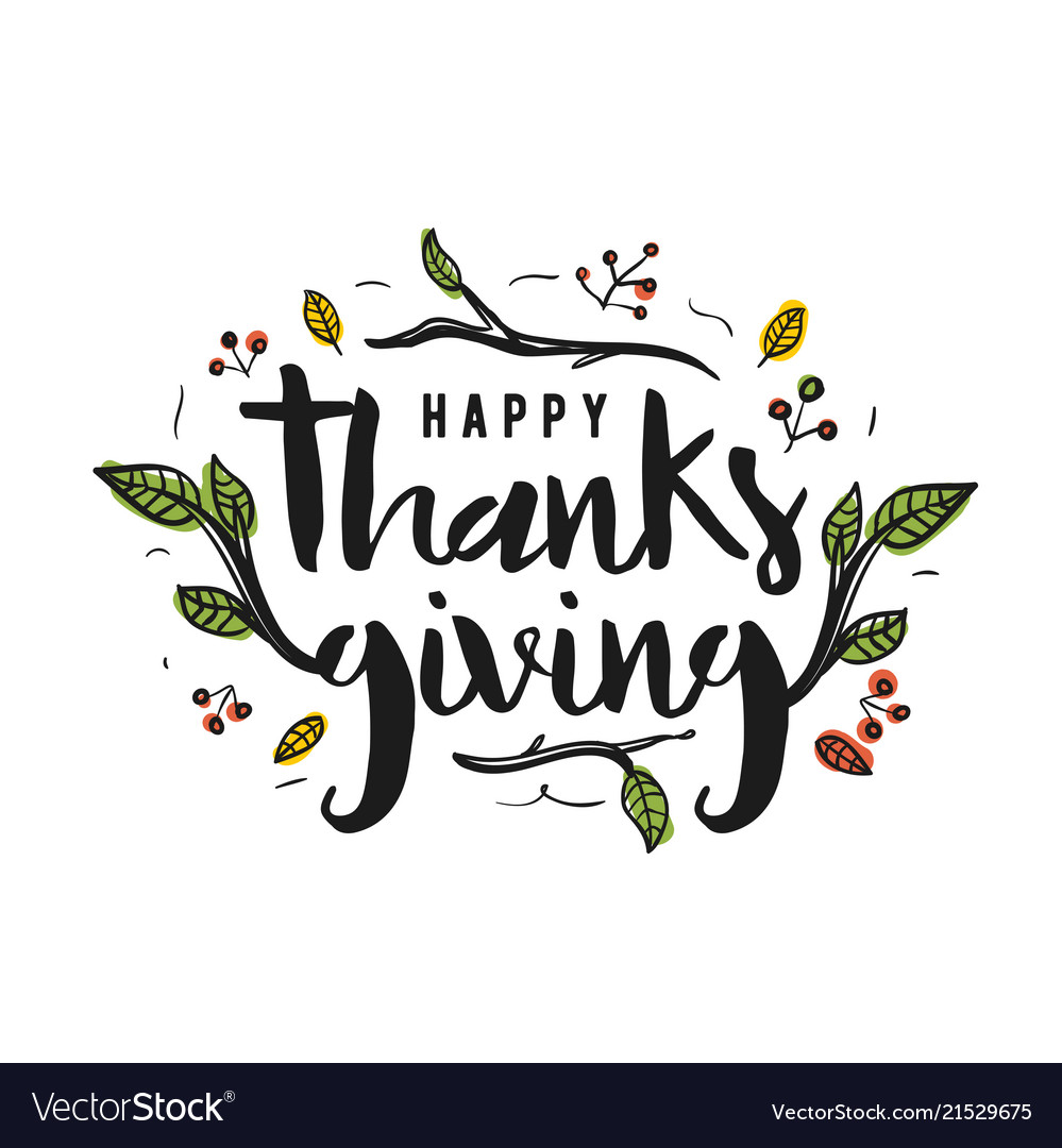 Happy thanksgiving day typography Royalty Free Vector Image