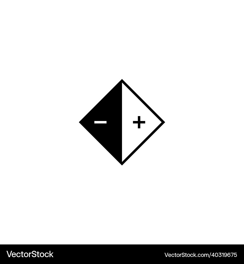 Logos symbols icons negative positive Royalty Free Vector