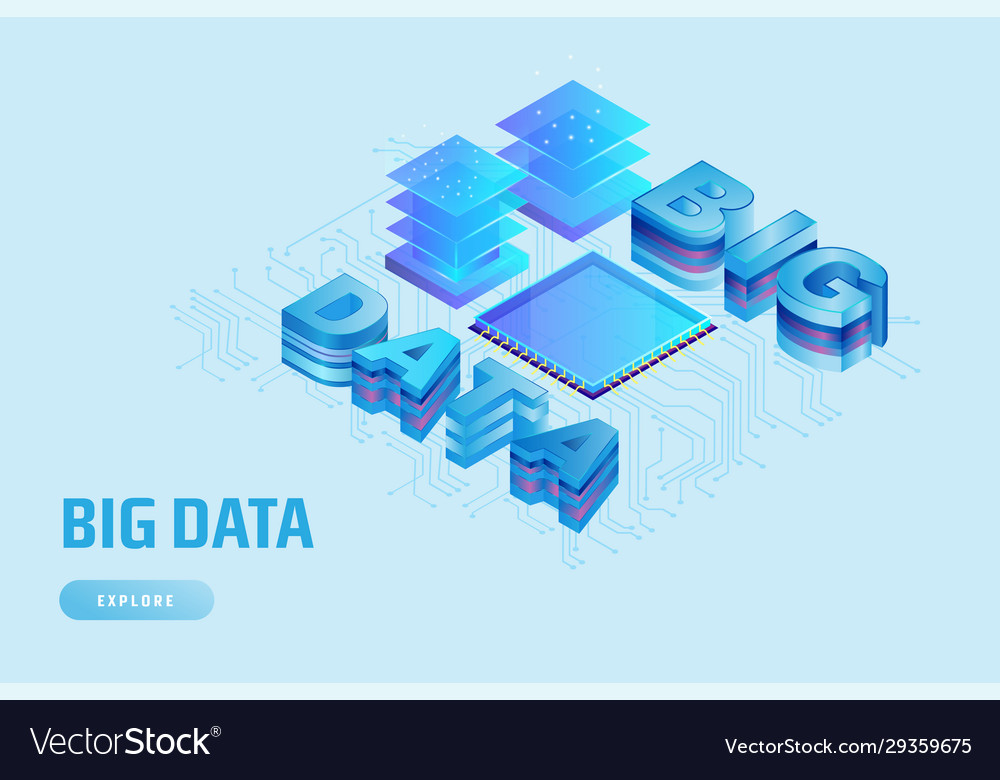 Modern 3d isometric design concept for big data Vector Image Modern 3d isometric design concept for big data Vector Image