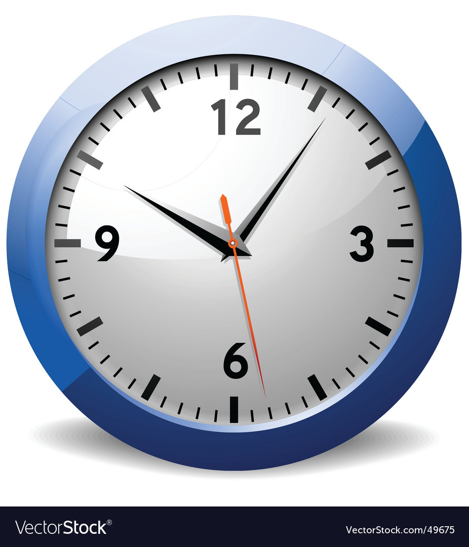 Office clock Royalty Free Vector Image - VectorStock