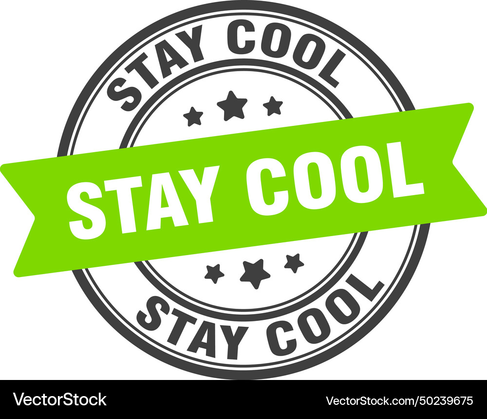 Stay cool stamp label on transparent Royalty Free Vector