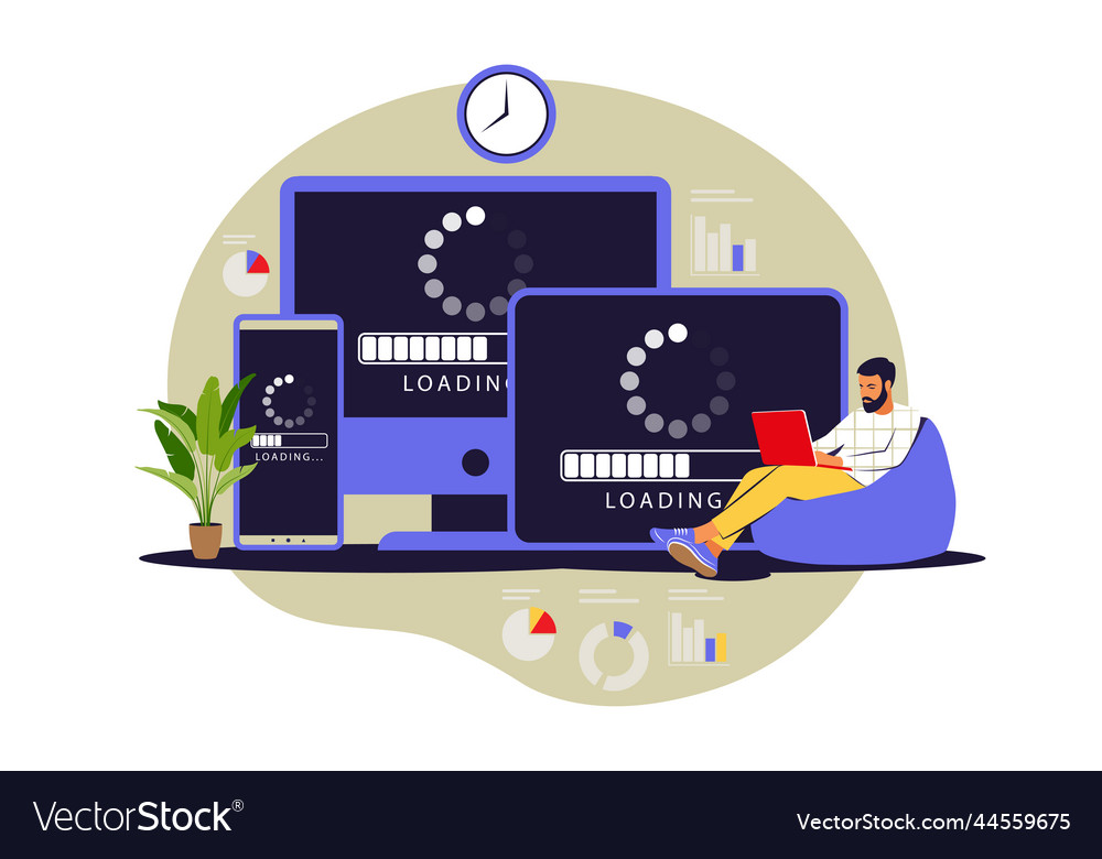 Update Concept Programmer Upgrading Operation Vector Image