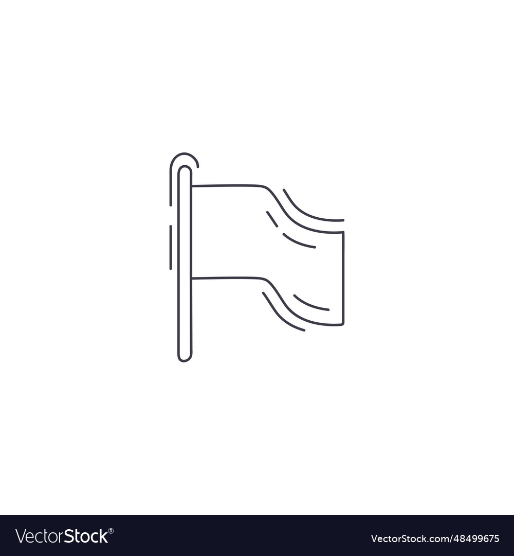 Waving flag line icon thin Royalty Free Vector Image