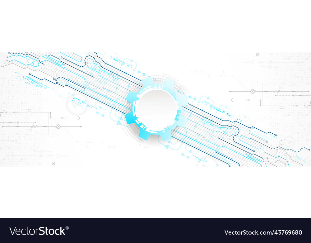 Abstract Technology Circuit Board Communication Vector Image