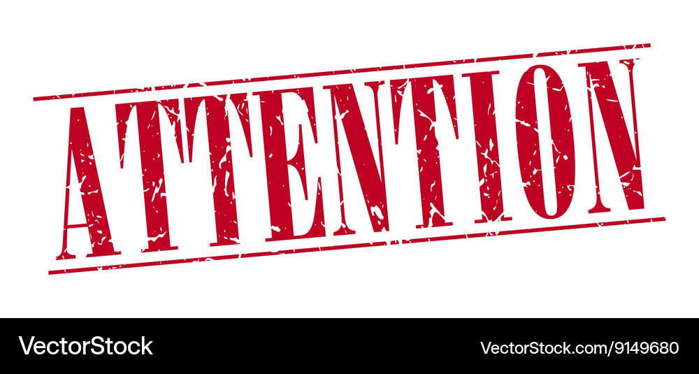 Attention red grunge vintage stamp isolated Vector Image