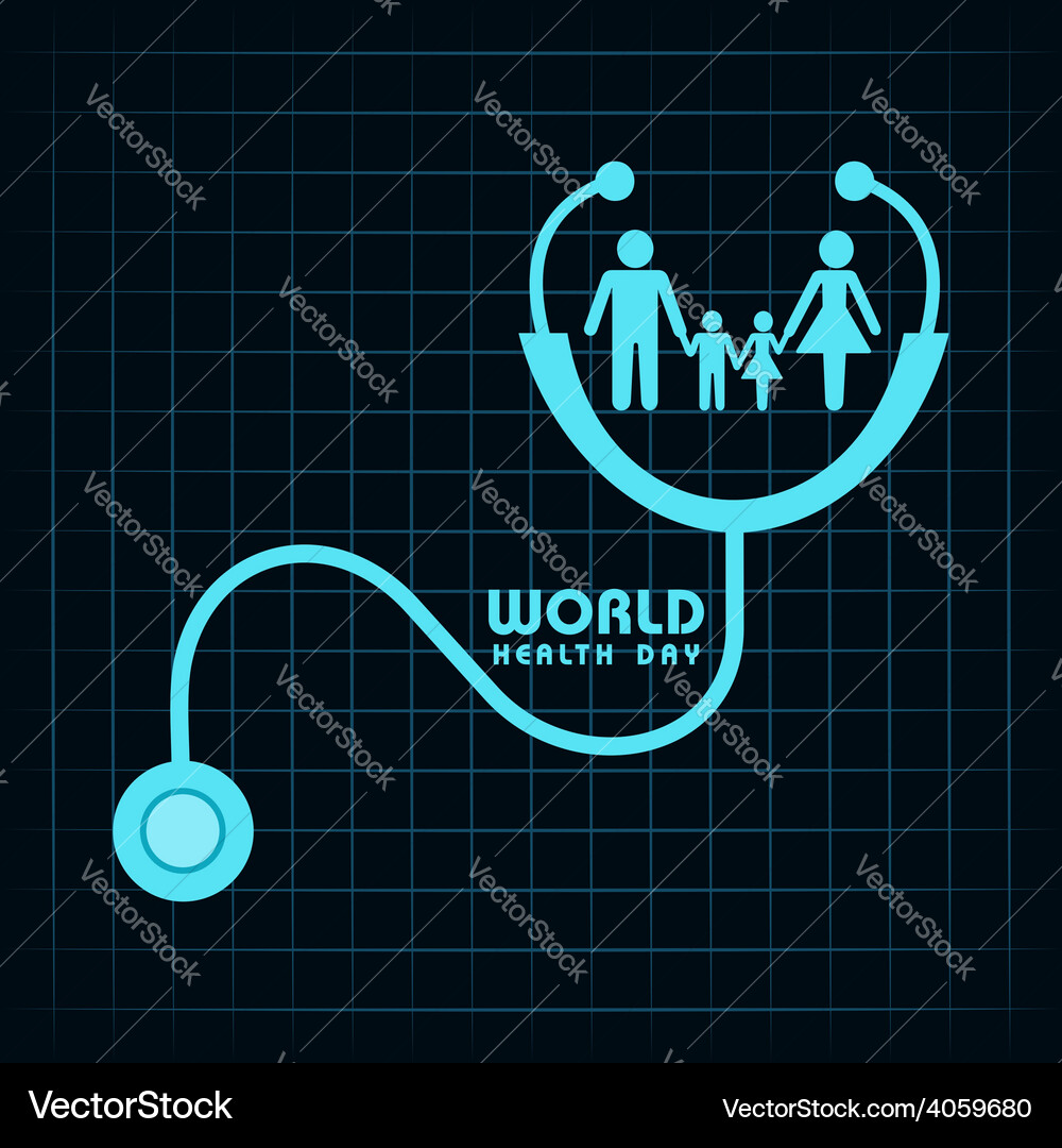 Creative world health day greeting Royalty Free Vector Image
