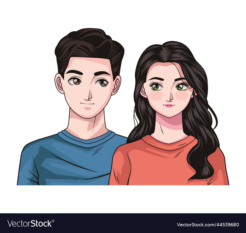 Cute Young Lovers Couple Royalty Free Vector Image