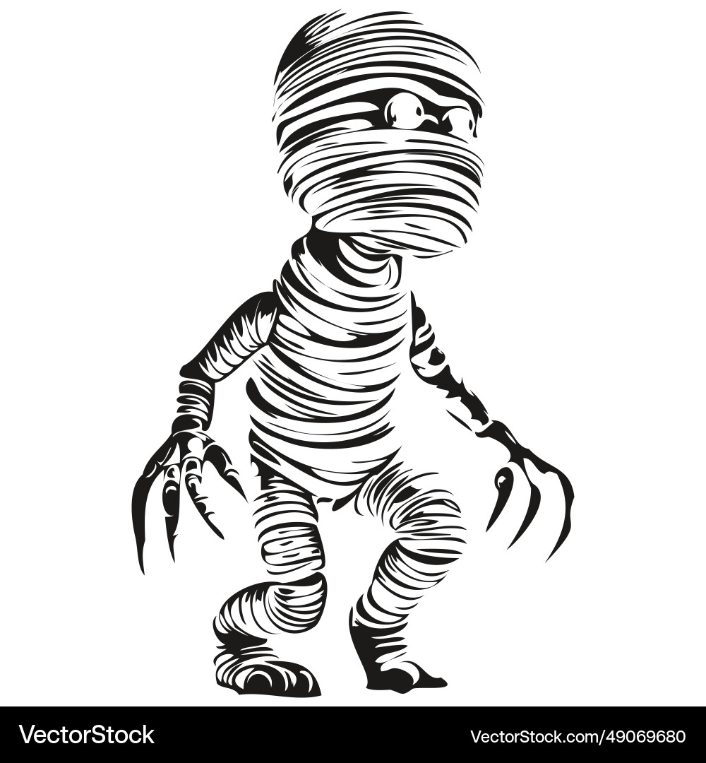 Detailed tomb guardian hand-drawn Royalty Free Vector Image