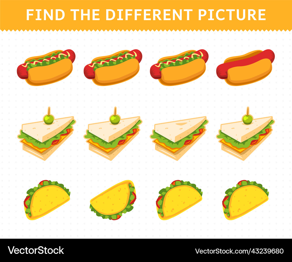 Education game for children find the different Vector Image