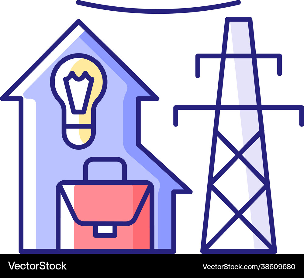 Electric utility rgb color icon Royalty Free Vector Image