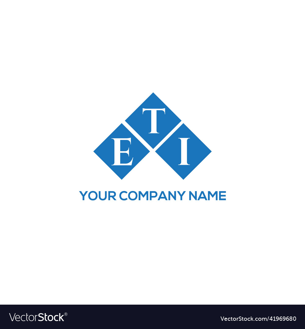 Eti letter logo design on white background Vector Image