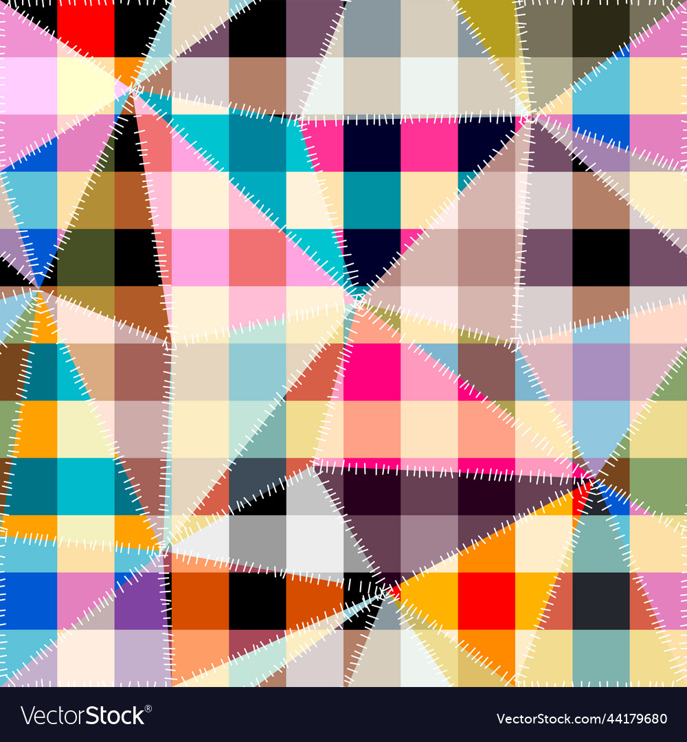 Geometric abstract pattern intersection patchwork Vector Image