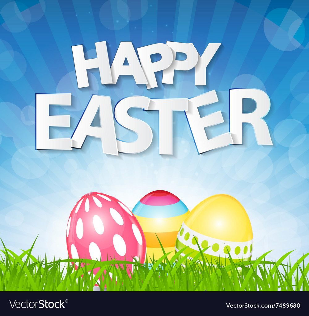 Happy easter spring background Royalty Free Vector Image