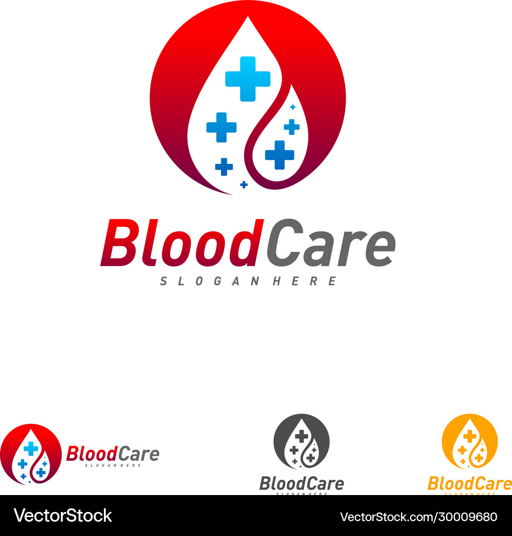 Medical blood logo template droplet Royalty Free Vector