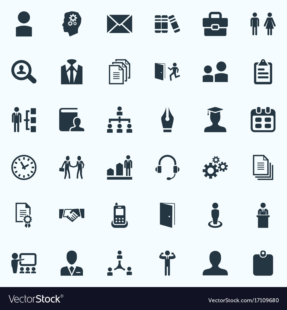 Set of simple hr icons Royalty Free Vector Image