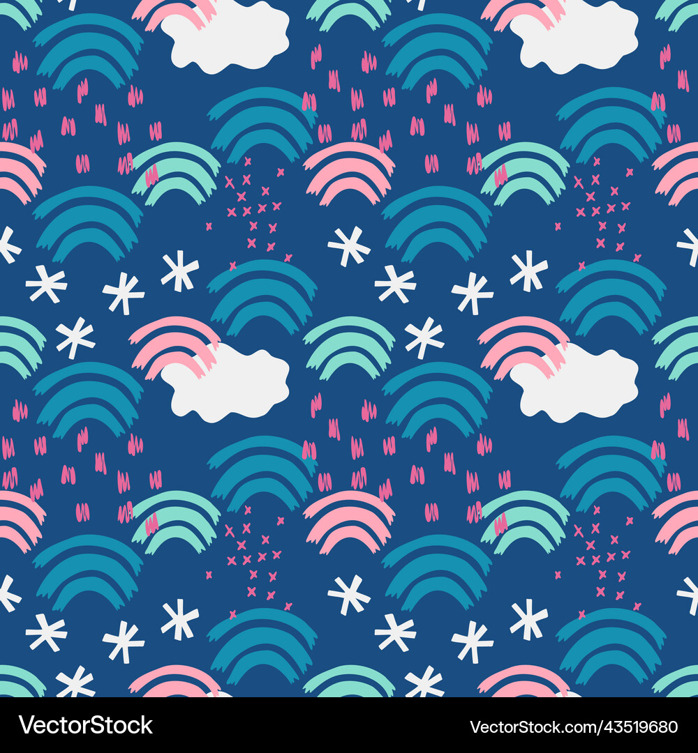 Teenage seamless neon pattern naive style Vector Image