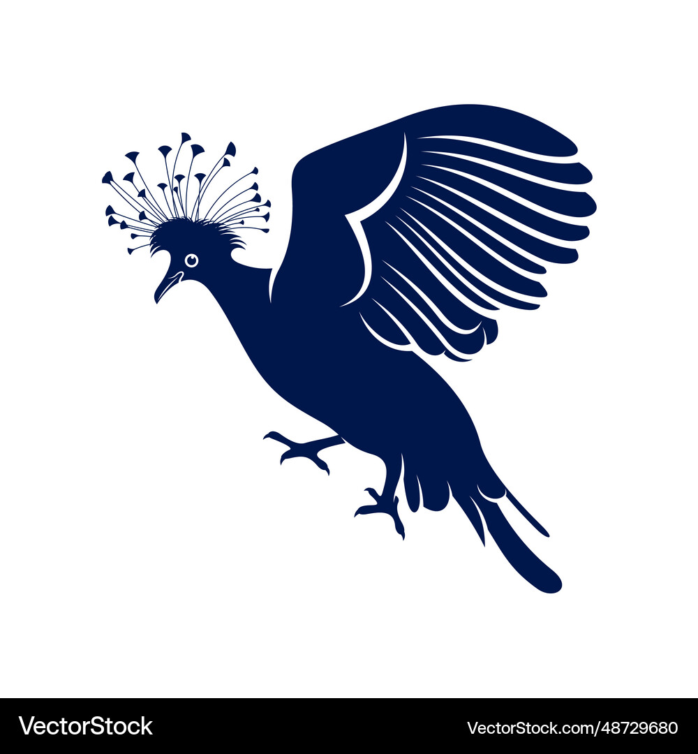 Victoria crowned pigeon design Royalty Free Vector Image