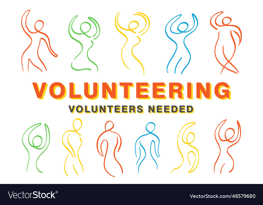 Volunteering concept volunteers needed banner Vector Image Volunteering concept volunteers needed banner Vector Image