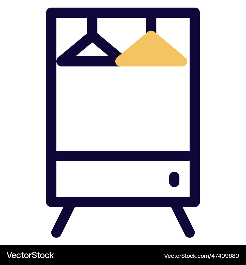 Wardrobe with sliding door and drawer Royalty Free Vector
