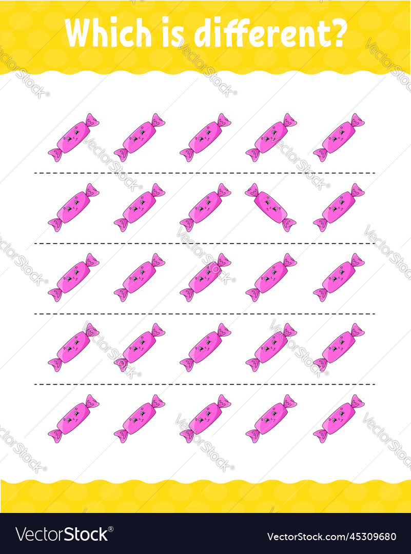 Which is different education developing worksheet Vector Image