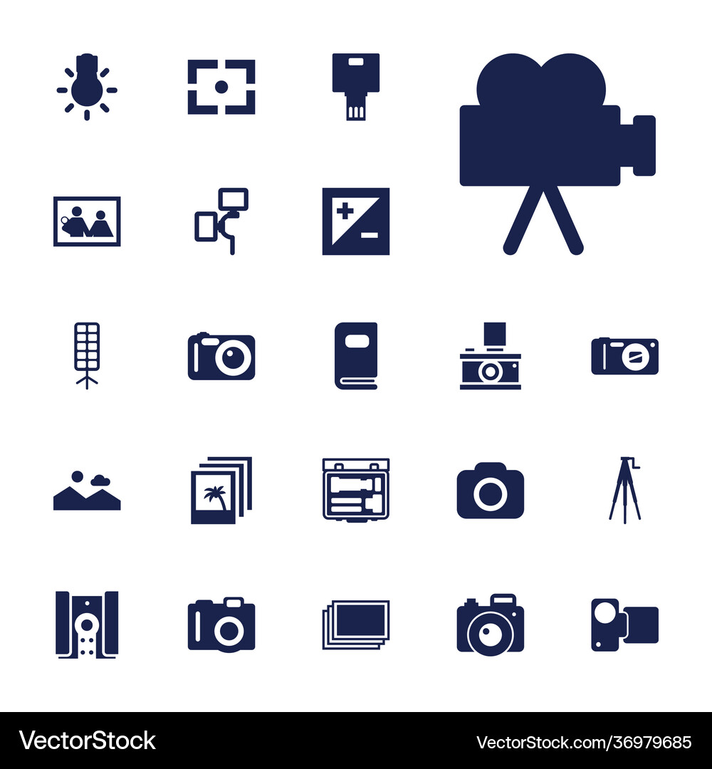 22 photography icons Royalty Free Vector Image