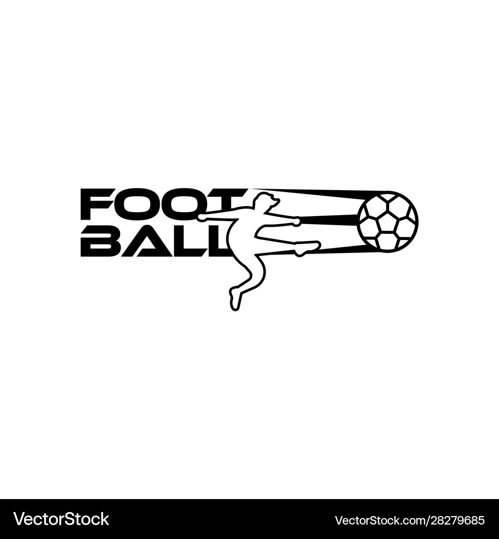 Football player sport with text Royalty Free Vector Image