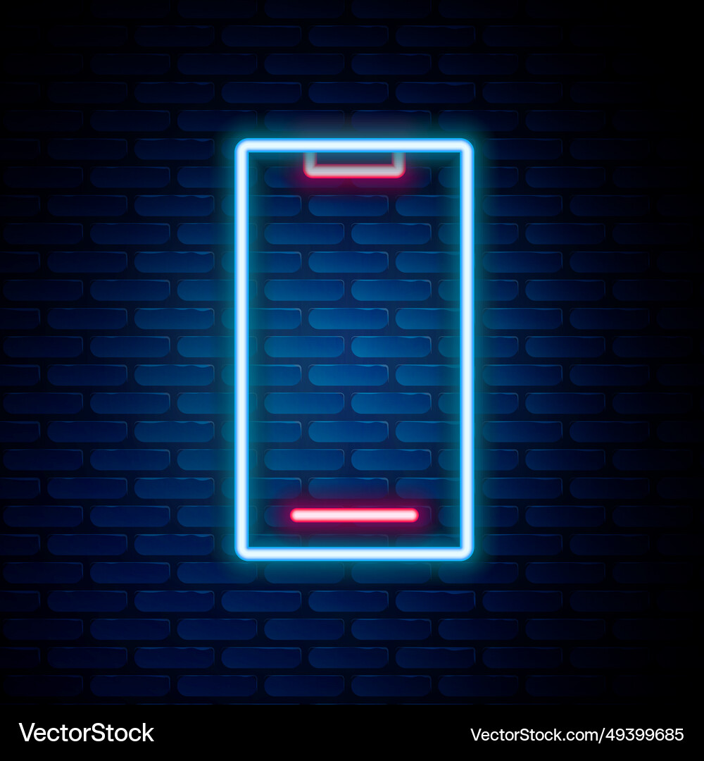 Glowing neon line smartphone mobile phone icon Vector Image