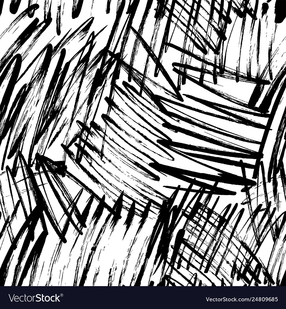 Grunge scribbles hand drawn seamless pattern Vector Image