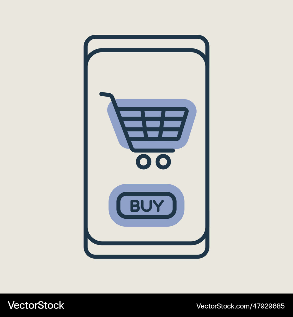 Mobile phone shopping or online Royalty Free Vector Image