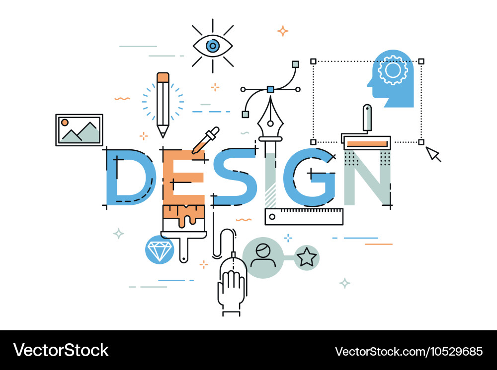 Modern concept of word design Royalty Free Vector Image
