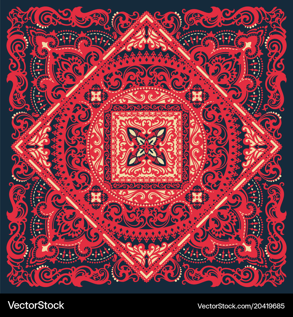Paisley bandana print Royalty Free Vector Image